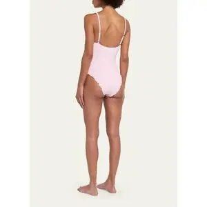 Simkhai Suni Textured Gingham One-piece Swimsuit - Daisy Multi