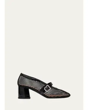 Alaïa 55mm Fishnet Ballerina Pumps - Noir