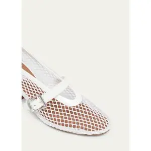 Alaïa 55mm Fishnet Ballerina Pumps - Noir