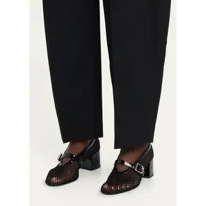 Alaïa 55mm Fishnet Ballerina Pumps - Noir