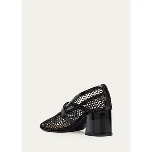 Alaïa 55mm Fishnet Ballerina Pumps - Noir