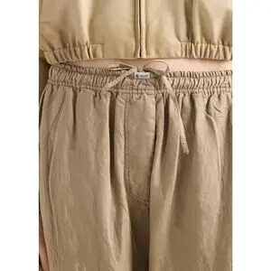 Prada Drawstring Cotton-linen Pants - Grey