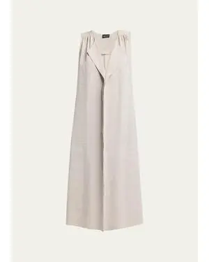 Giorgio Armani Sleeveless Silk Maxi Shirtdress