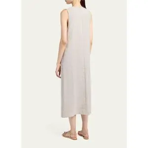 Giorgio Armani Sleeveless Silk Maxi Shirtdress