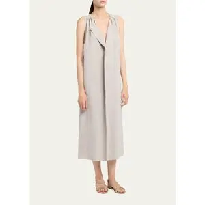 Giorgio Armani Sleeveless Silk Maxi Shirtdress