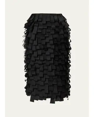 Carolina Herrera Silk Layered Pencil Skirt