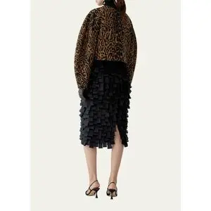 Carolina Herrera Silk Layered Pencil Skirt