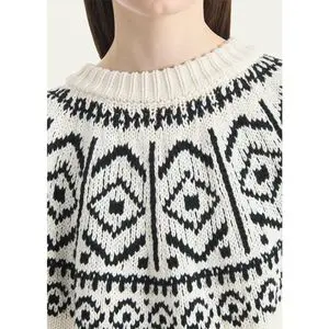 Altuzarra Howard Fair Isle Short Puff-sleeve Sweater