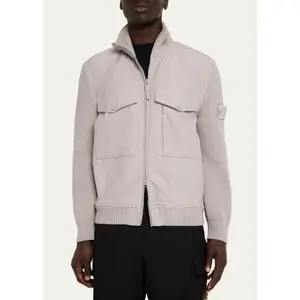 Stone Island Wool And Cotton Hybrid Knit Blouson