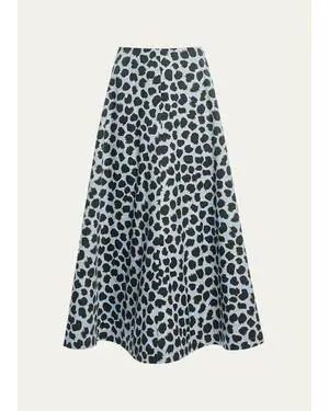 Altuzarra Varda Animal-print Midi Skirt - Blue Multi