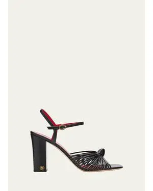Valentino Garavani 90mm Vlogo Anne Leather Block-heel Sandals - Nero
