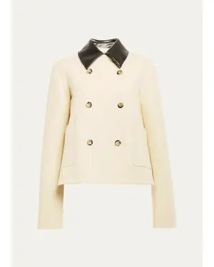 Altuzarra Harburg Cropped Double-breasted Jacket - Opal