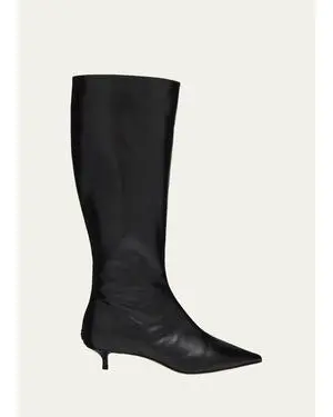 JIMMY CHOO 35mm Amis Shiny Leather Knee-high Boots - Black