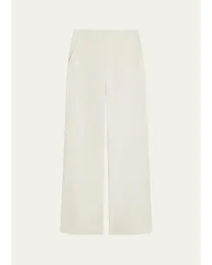 Max Mara Dentice Wide-leg Stretch Cotton Twill Pants