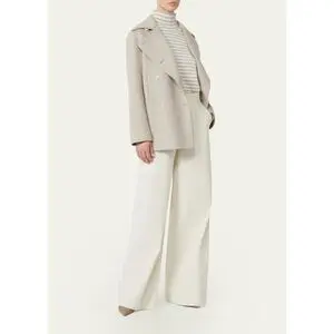 Max Mara Dentice Wide-leg Stretch Cotton Twill Pants
