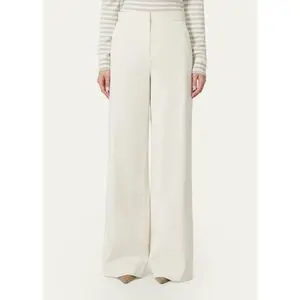 Max Mara Dentice Wide-leg Stretch Cotton Twill Pants