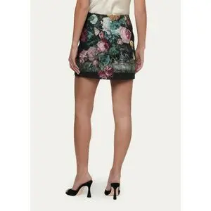 L'Agence Marseille Floral Jacquard Mini Skirt