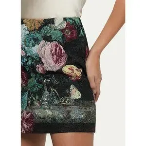 L'Agence Marseille Floral Jacquard Mini Skirt