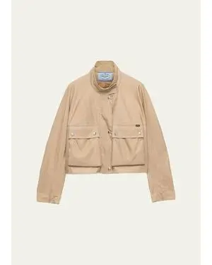 Prada Washed Re-nylon Jacket - Camel