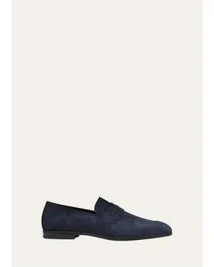 TOM FORD Sean Suede Penny Loafers - Black