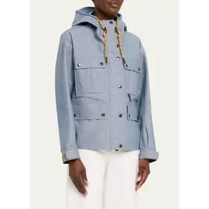Moncler Beziers Chambray Field Jacket - Blue
