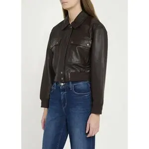 L'Agence Clotilde Leather Bomber Jacket
