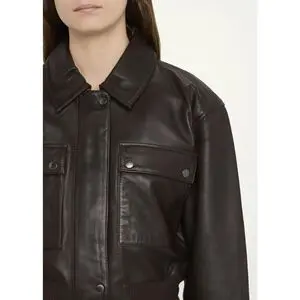L'Agence Clotilde Leather Bomber Jacket