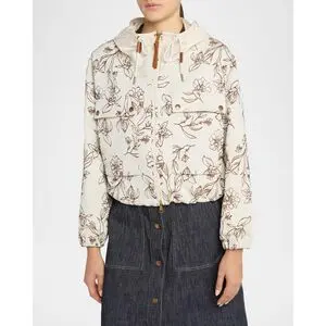 Moncler Nepeta Hooded Floral Jacket - Print