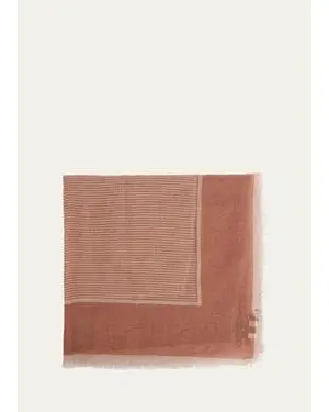 Saint Laurent Cassandre Cashmere & Silk Etamine Scarf - Sienna