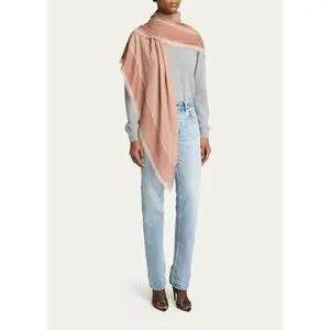 Saint Laurent Cassandre Cashmere & Silk Etamine Scarf