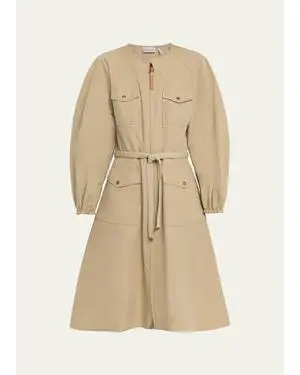 Moncler Pleated Poplin Dress