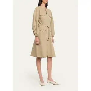 Moncler Pleated Poplin Dress