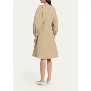 Moncler Pleated Poplin Dress