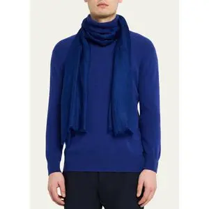 PIACENZA CASHMERE 1733 Cashmere Eyelash Fringe Solid Scarf - Cobalt