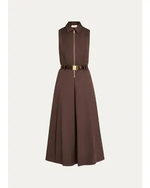 L'Agence Kolton Sleeveless Belted Midi Dress - Dark Java