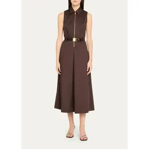L'Agence Kolton Sleeveless Belted Midi Dress