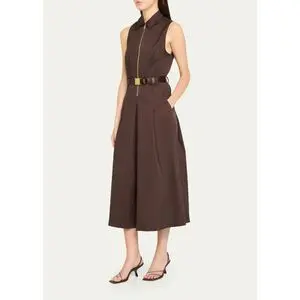 L'Agence Kolton Sleeveless Belted Midi Dress