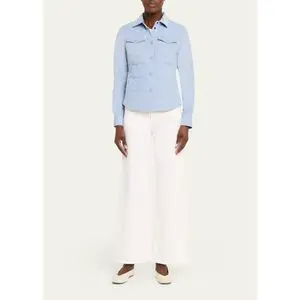 Moncler Nangy Corduroy Down Shirt Jacket