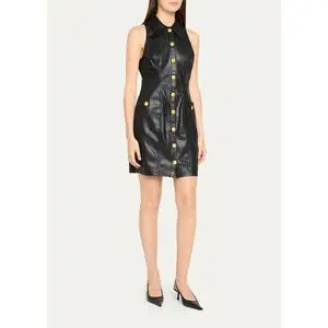 L'Agence Apolline Sleeveless Faux-leather Mini Dress