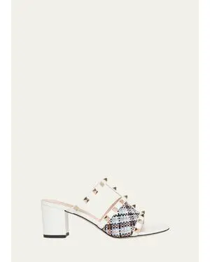 Valentino Garavani 60mm Rockstud Leather Block-heel Mules
