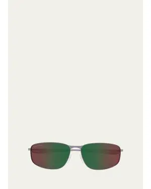 Balenciaga Bb0494sa-005 Metal And Nylon Rectangle Sunglasses - Multicolor