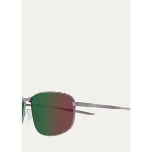 Balenciaga Bb0494sa-005 Metal And Nylon Rectangle Sunglasses