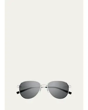 Saint Laurent Sl 772 Metal Aviator Sunglasses - Silver