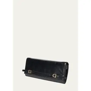 Simkhai River Leather East-west Moto Clutch Bag