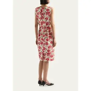 Prada Floral Soft Poplin Dress - Rosso