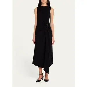 Veronica Beard Freja Asymmetric Draped Midi Dress