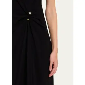 Veronica Beard Freja Asymmetric Draped Midi Dress