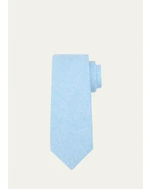 Kiton Solid Silk 7-fold Tie - Blue