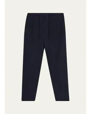 Giorgio Armani Single-pleat Linen Canvas Trousers - Blue