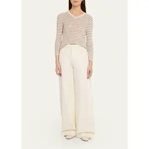 Vince Double-waistband Wide-leg Utility Pants